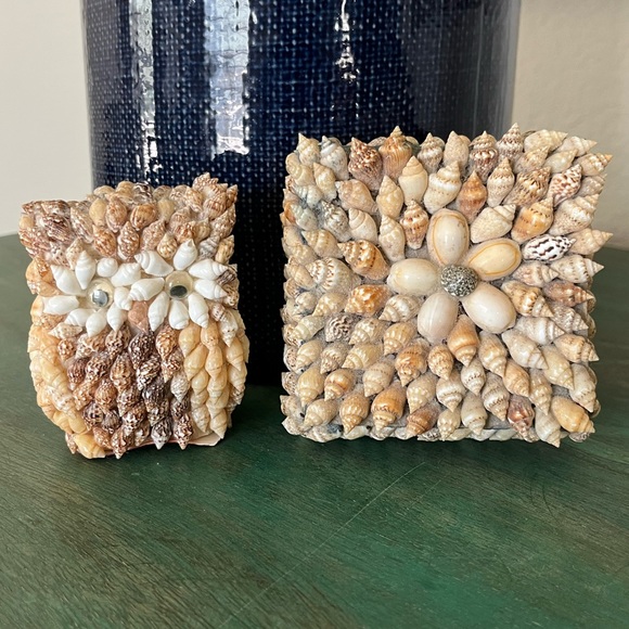 Vintage | Accents | Retro Cowrie Shell Trinket Box Cowrie Shell Owl ...